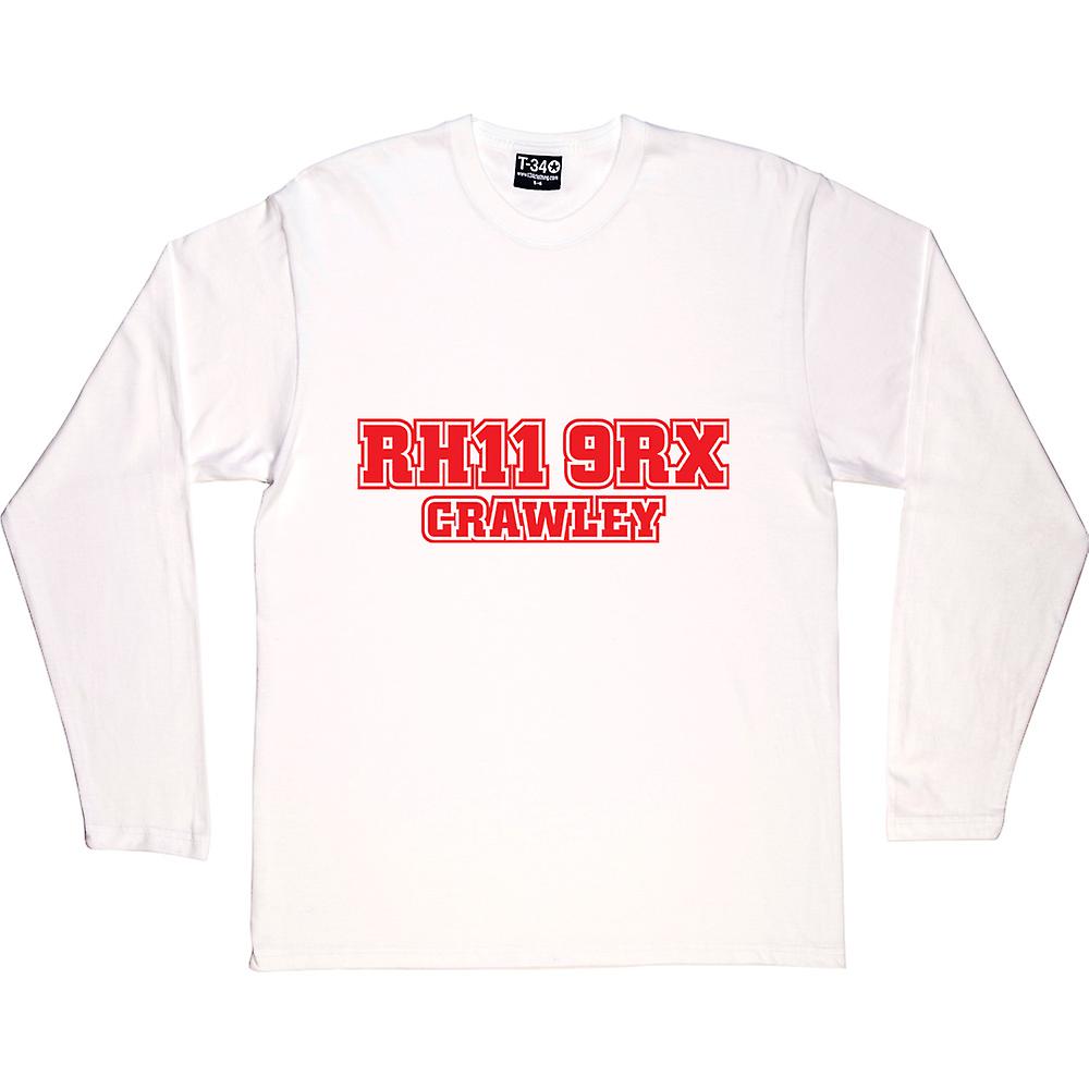 Crawley Town Postcode White Long-Sleeved T-Shirt | Fruugo UK
