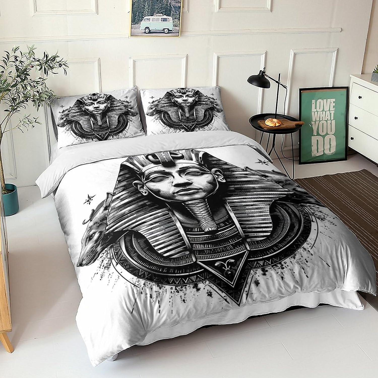 Pharaoh Adult 3D Printed Duvet Cover 3PCs Ancient Egyptian Tribal ...