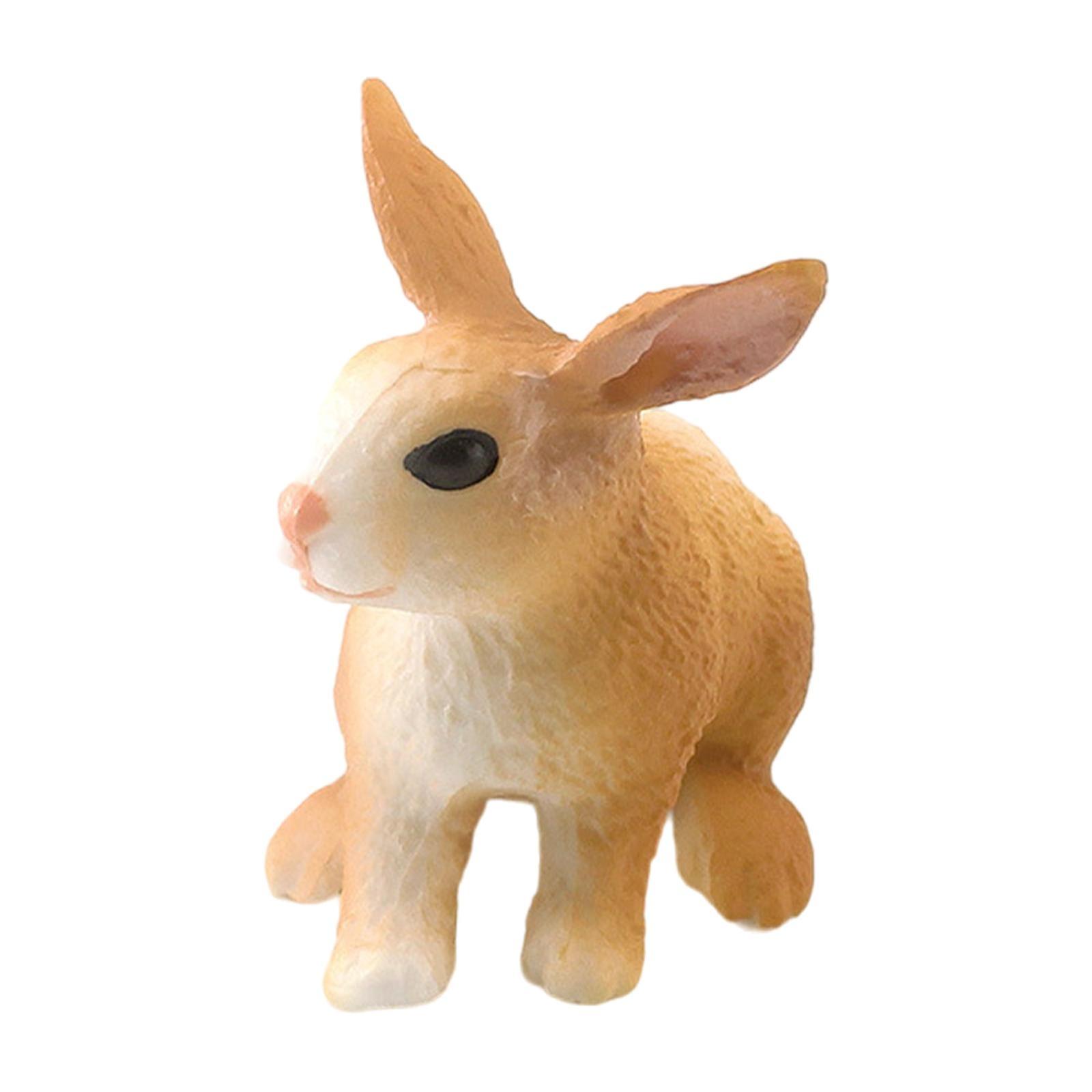 Mini Rabbit Figurine Model, Realistic Detailed Action Figure, Hand ...