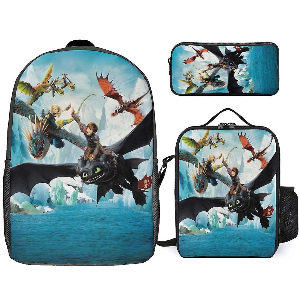 How To Train Your Dragon Toothless Backpack Set Cartoon Backpacks with ...