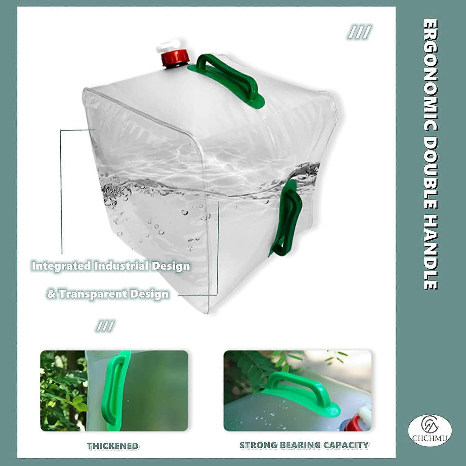 Collapsible Water Container Foldable Water Storage Bag with Spigot, 20 L Foldable Water Canteens ...