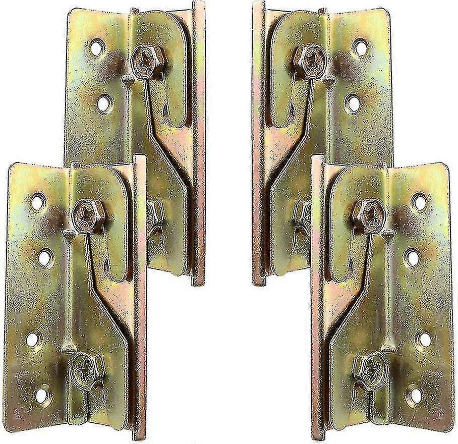 Set Of 4 Heavy Duty Rust Resistant Mortiseless Bed Rail Mounting ...