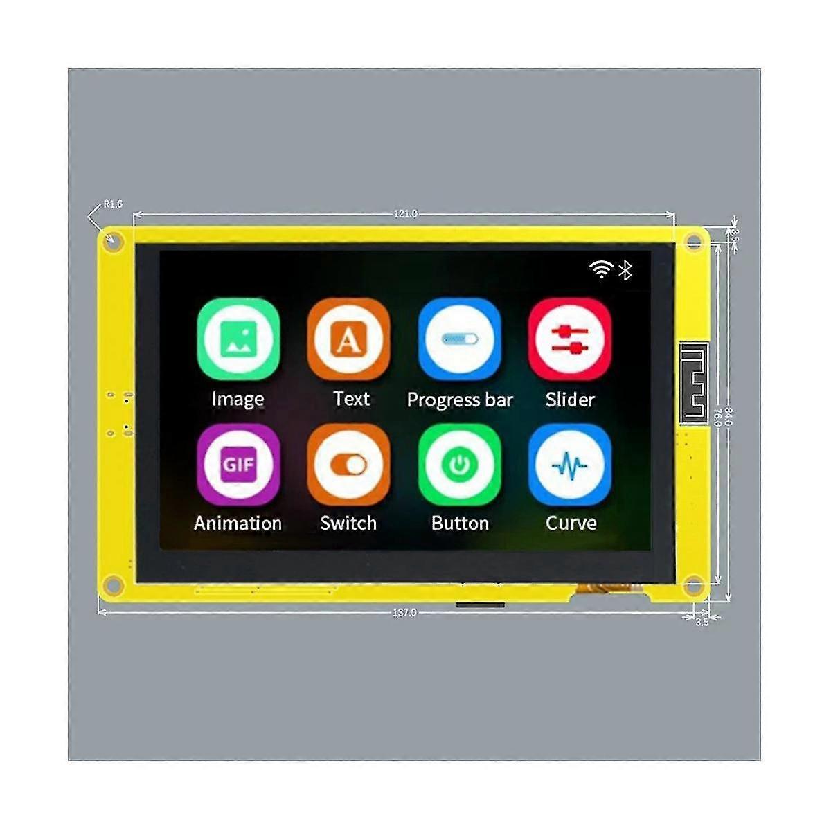 Esp32-s3 5-inch Ips 800x480 Rgb Lcd Tft Display Module Hmi 8m Psram 16m Flash Wifi Bt Smart ...