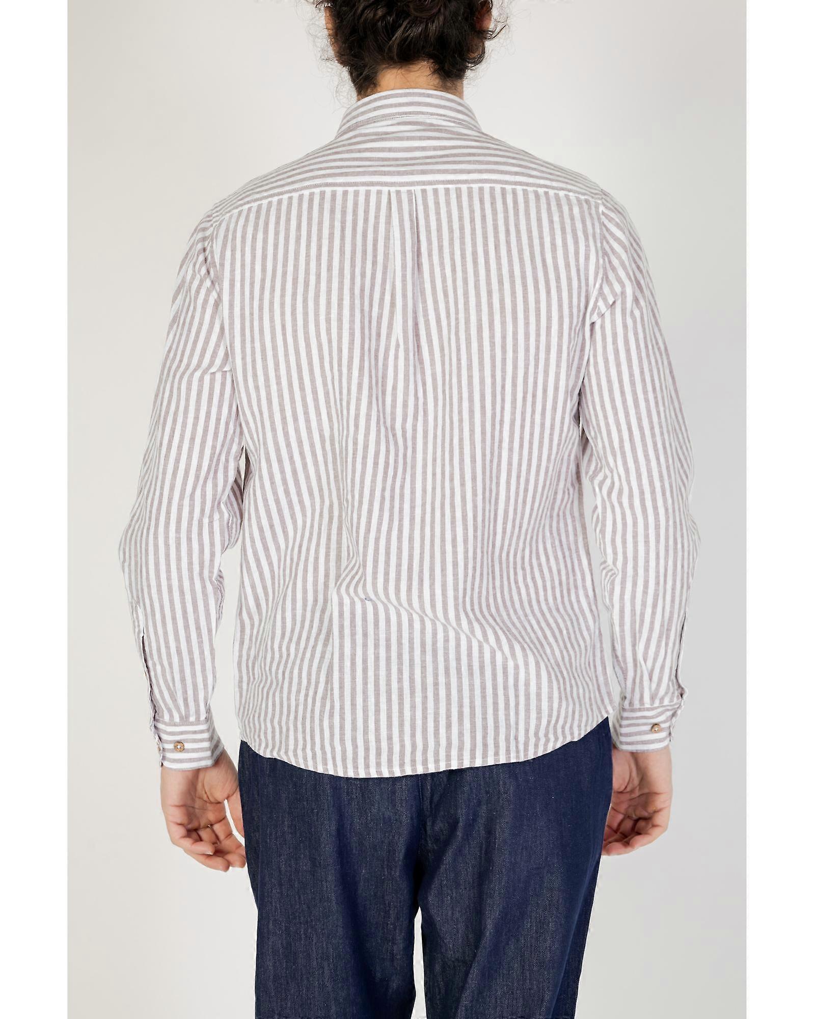 Hamaki-ho Hamakiho Men's Striped Linen Shirt | Fruugo UK