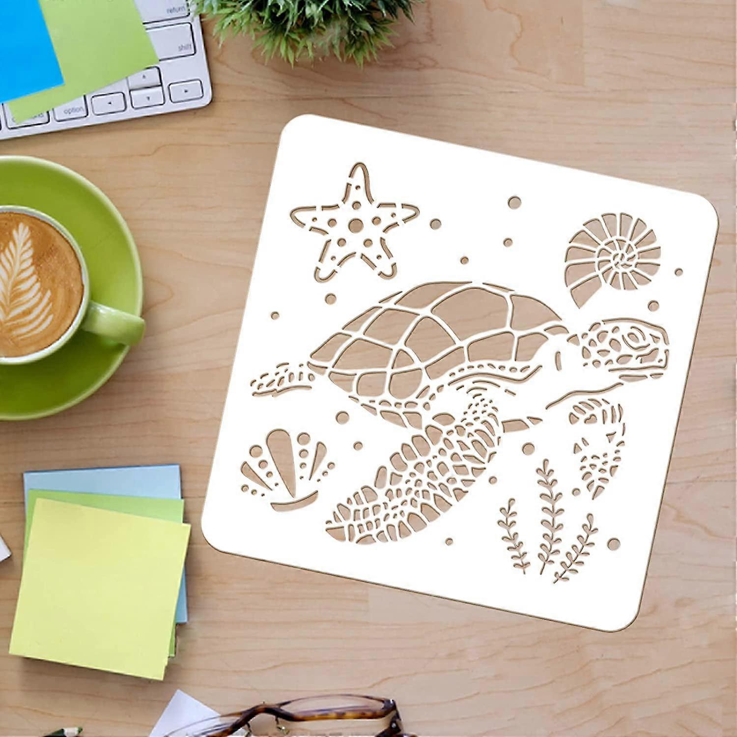 Tortoise Stencils Decoration Template 11.8x11.8 inch Plastic Starfish ...