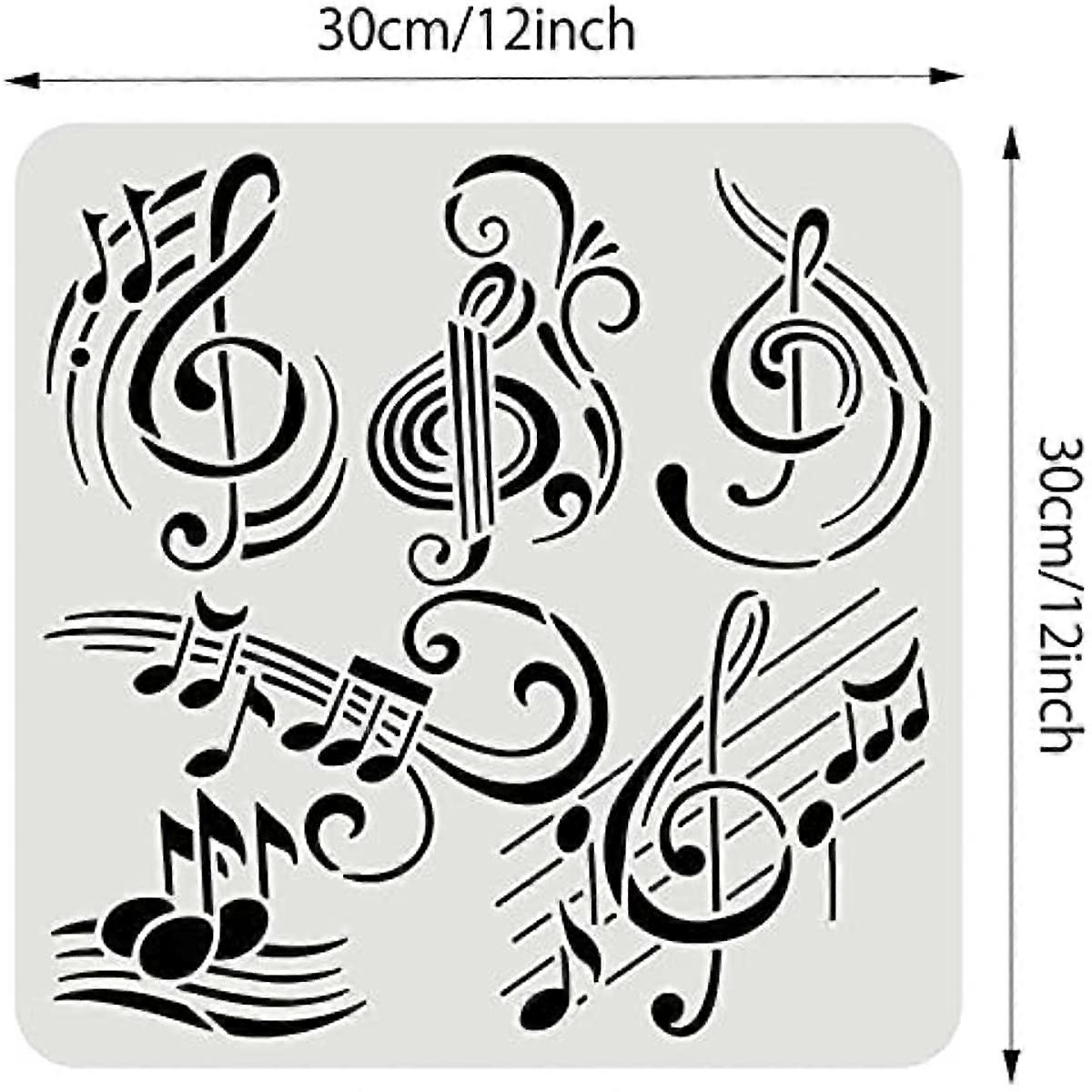 1pc Music Themed Plastic Stencil Music Note Five Line Score Templates ...