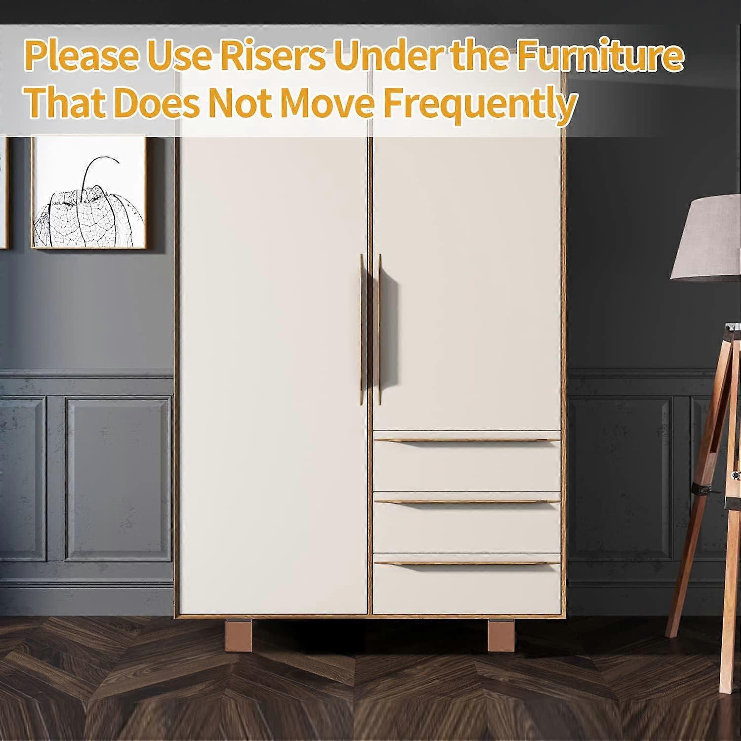 LINJOU 100mm Steel Furniture Risers, Heavy Duty Bed and Table Leg ...