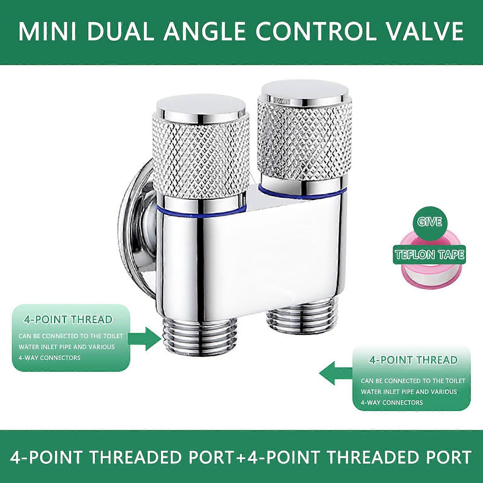 Double Switches Outlet Angle Valves 2 Way Toilet Bidet Shower Faucet ...