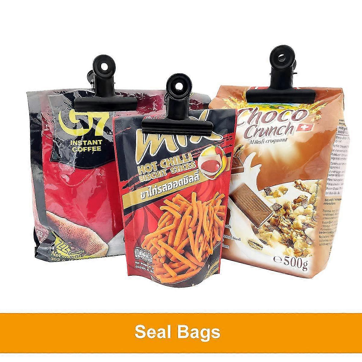 12 Pack Large Black Bull Binder Paper Clips / Metal Hinge Clip File ...