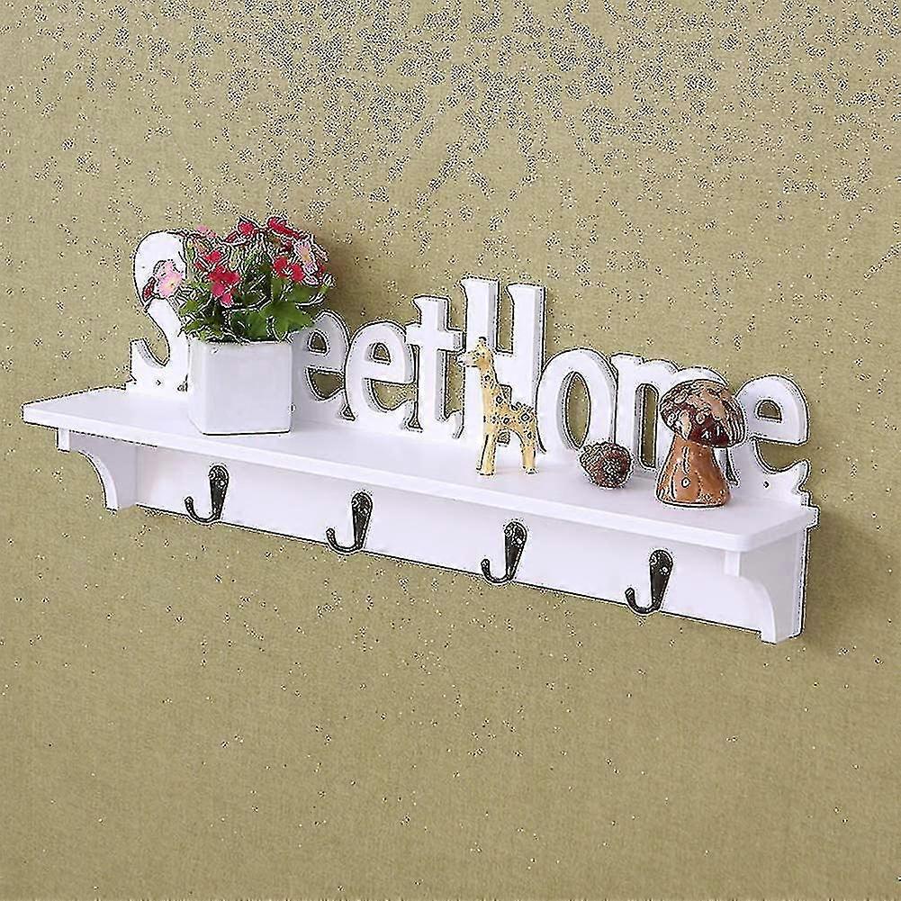 Key Rack With Shelf, Sweet Home Key Rack Key Board White Hook | Fruugo UK