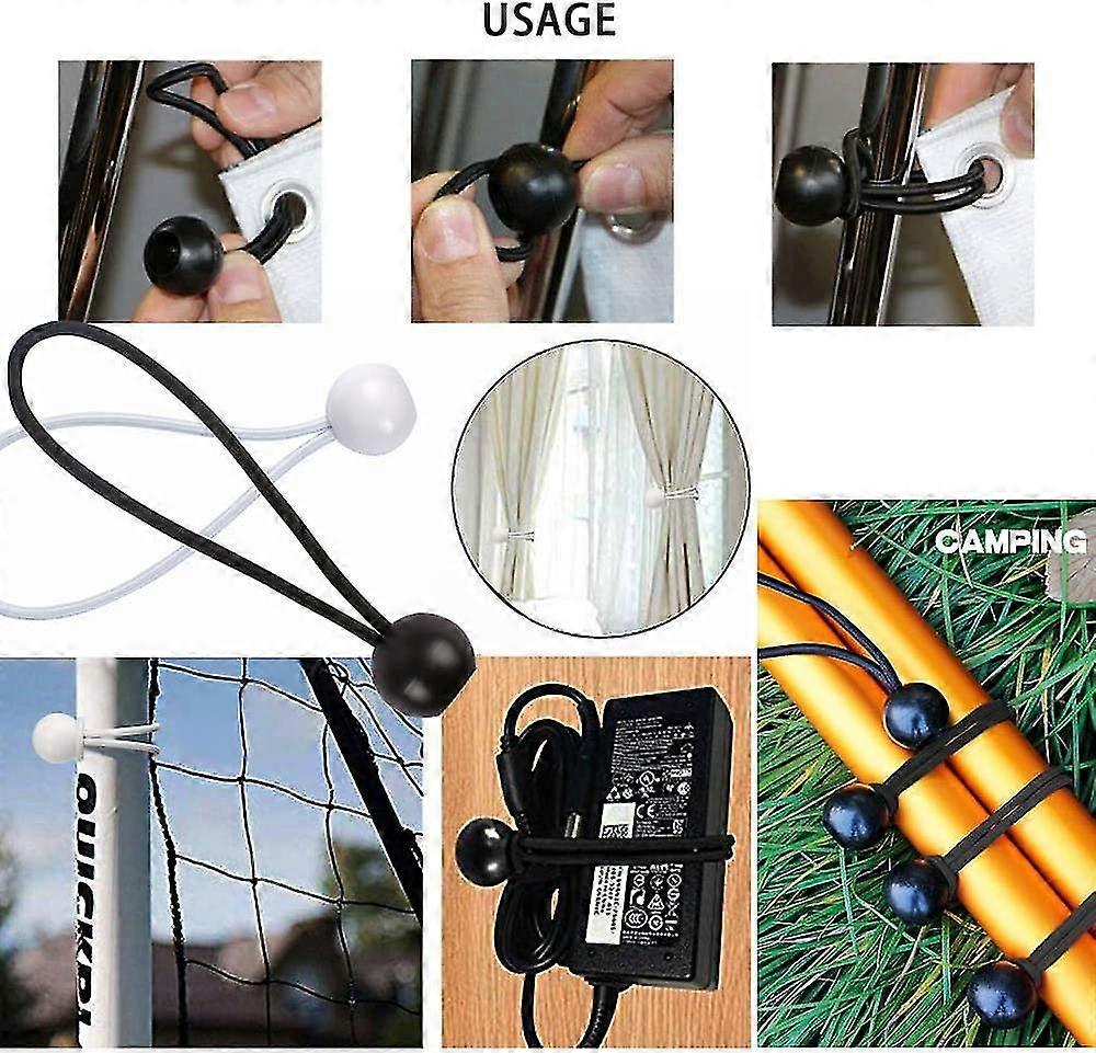 30 Pcs Bungee Cords With Balls 4 Inch White Ball Bungees Heavy Duty ...