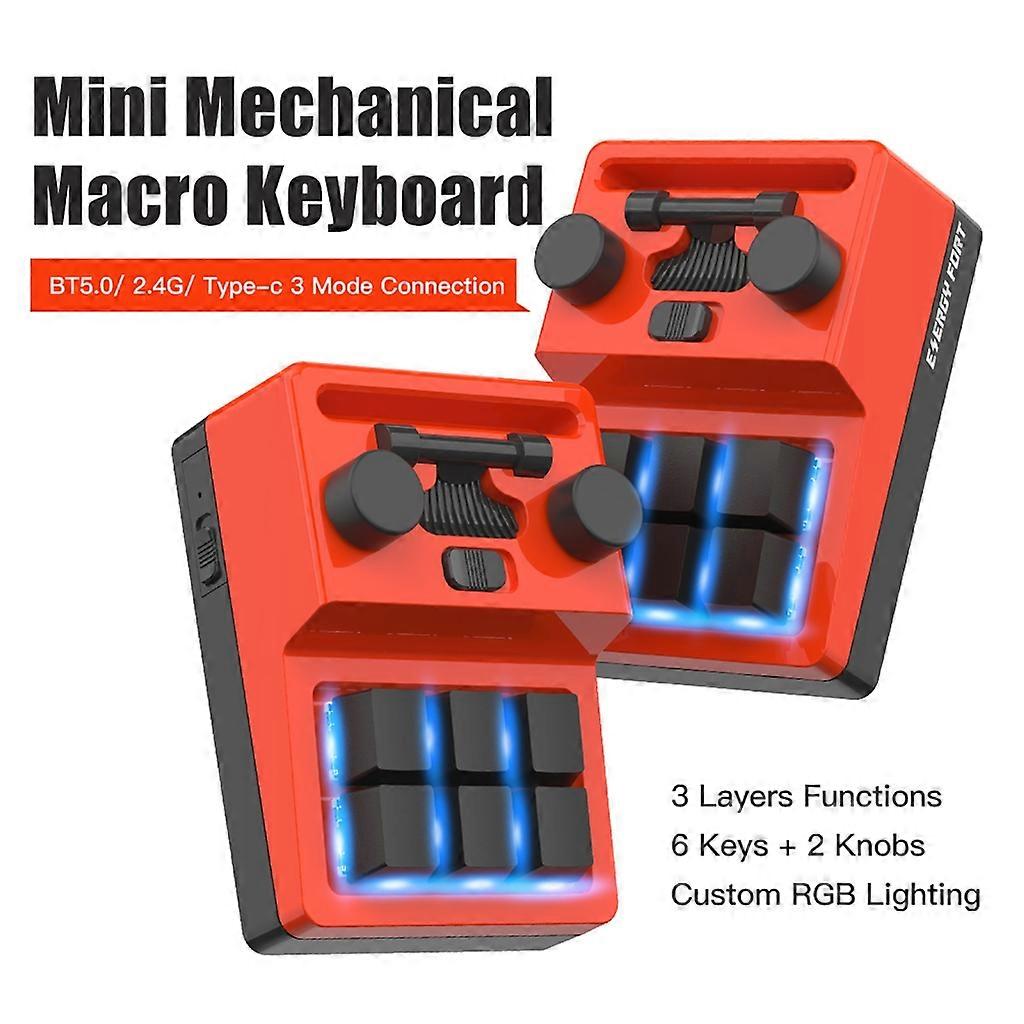 Custom Programming Macro Knob Keyboard 6 Keys Macropad Copy Paste RGB Keypad | Fruugo UK