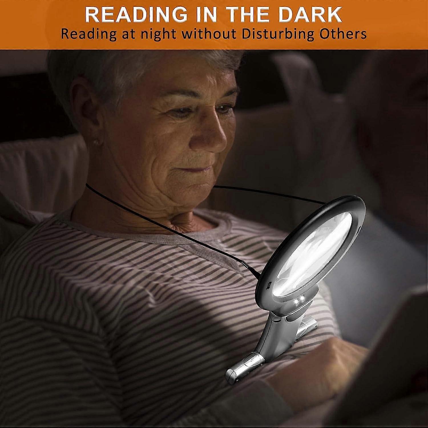 Magnifying Glass for Reading, Hands Free Chest Rest LED Magnifier with ...