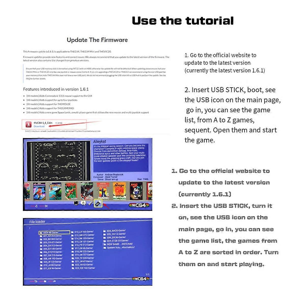 5370 Games USB Stick for C64 Mini Retro Game Console USB Drive Plug and ...