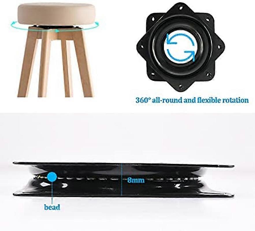 4 Pcs 3 Inch Square Rotating Swivel Plate,360 Turntable Swivel Plate ...