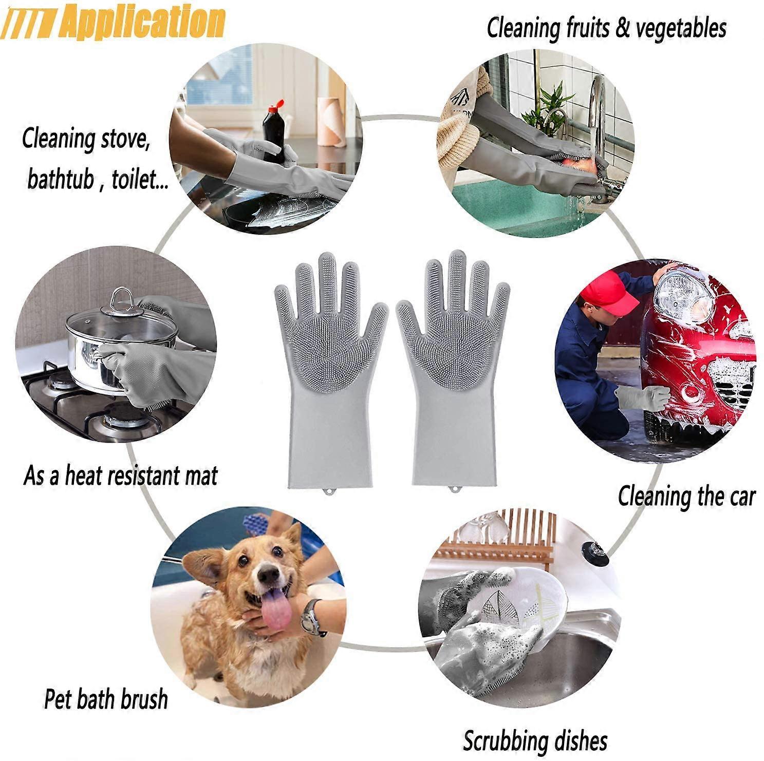 Household Gloves Silicone Washing up Gloves,Diswashing Gloves,Kitchen ...