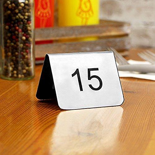 Stainless steel table number set 1-25 - tent style table number stands ...
