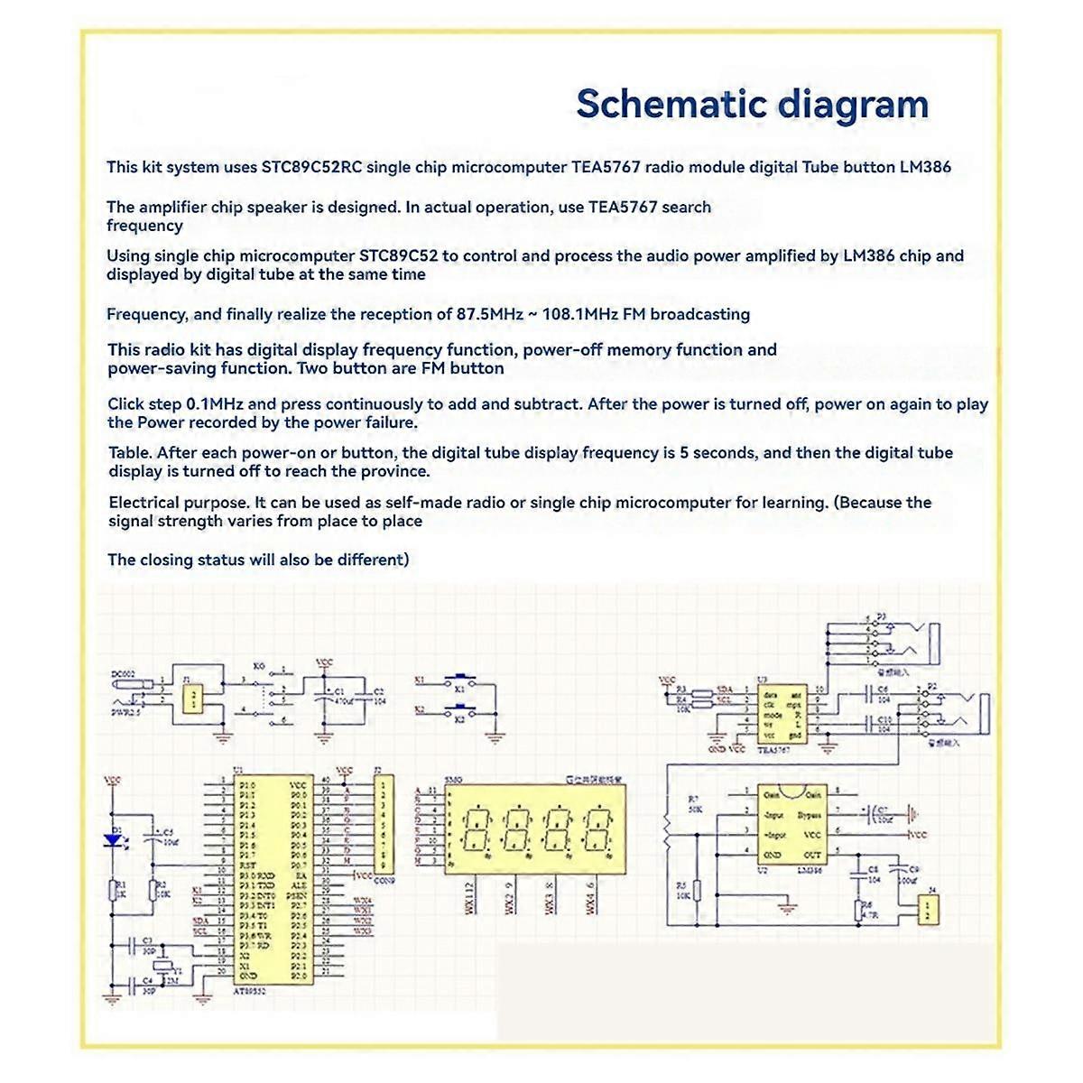 Mini FM Digital Radio DIY Kit Digital Tube Display Radio Electronic ...