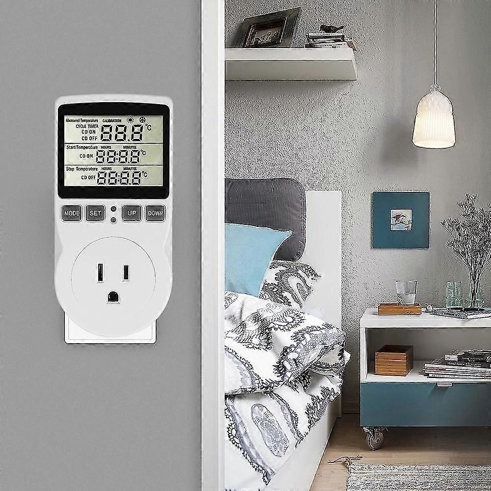 Digital Temperature Controller Power Socket Outlet EU Plug Thermostat With Timer Switch Sensor ...