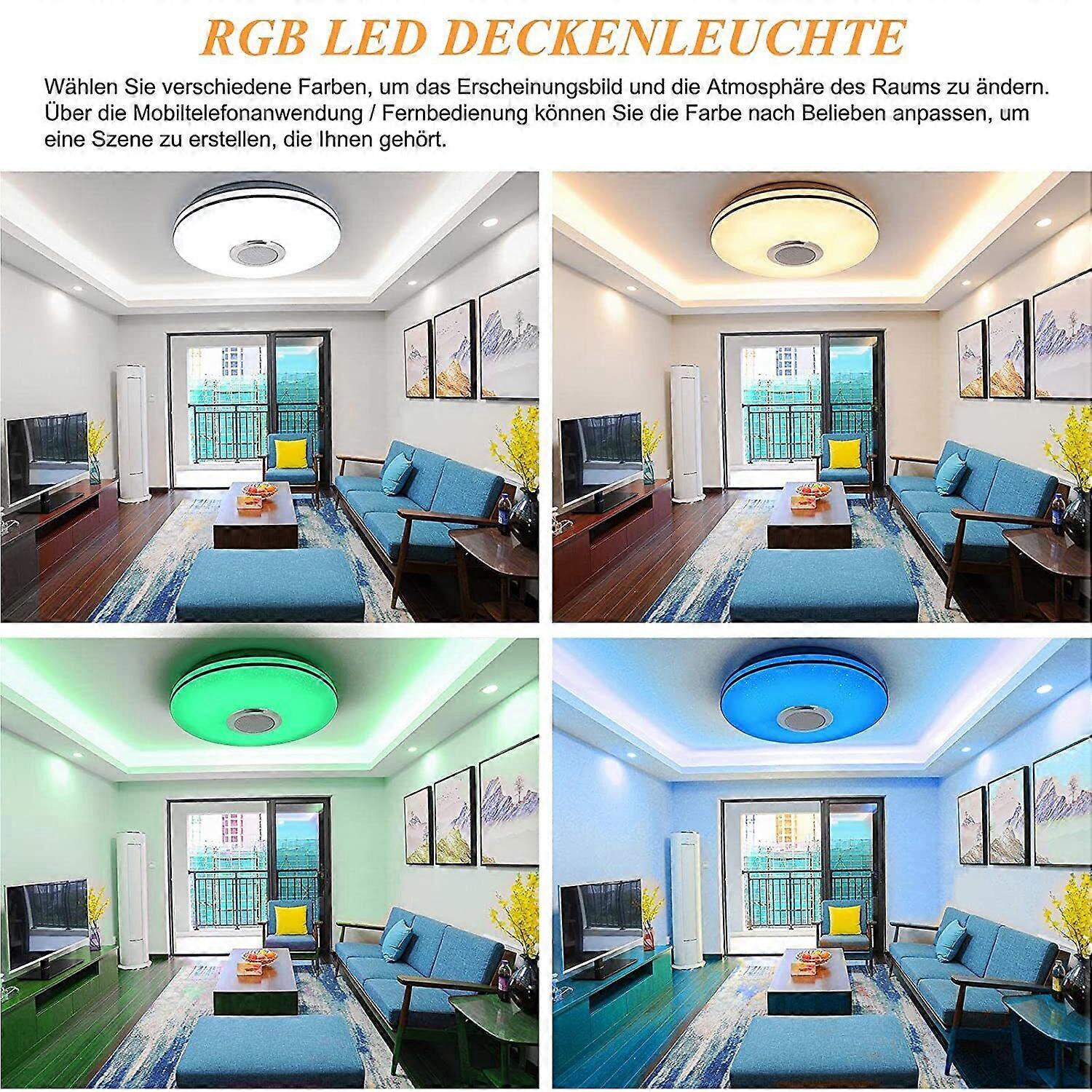 RGB LED Ceiling Light Dimmable with Bluetooth Speaker and Remote ...