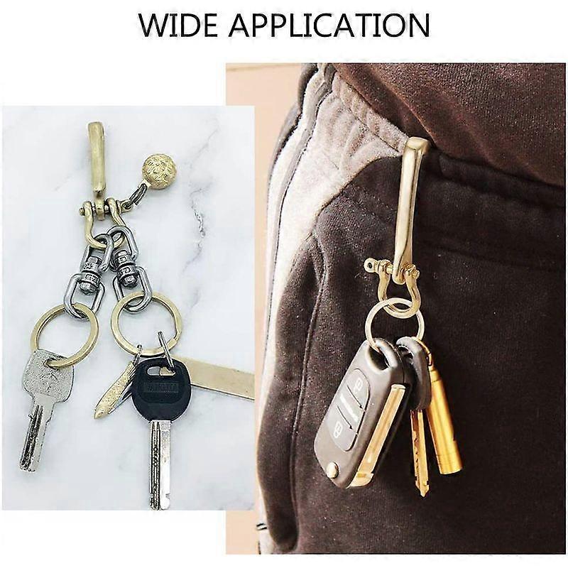 S Hook Clasps and Brass Shackles Clasps Hook Car Keychain Keyring Belt ...