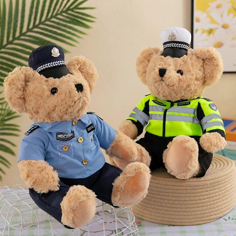 Police Teddy Bear Plush Bear Toy Stuffed Animal Furry Traffic Officer ...