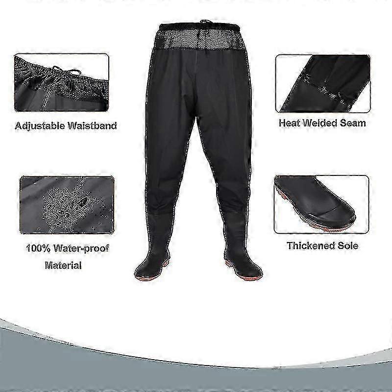 Waist Fishing Wader Pants With Waterproof Boots, Fishing Waders Pants ...