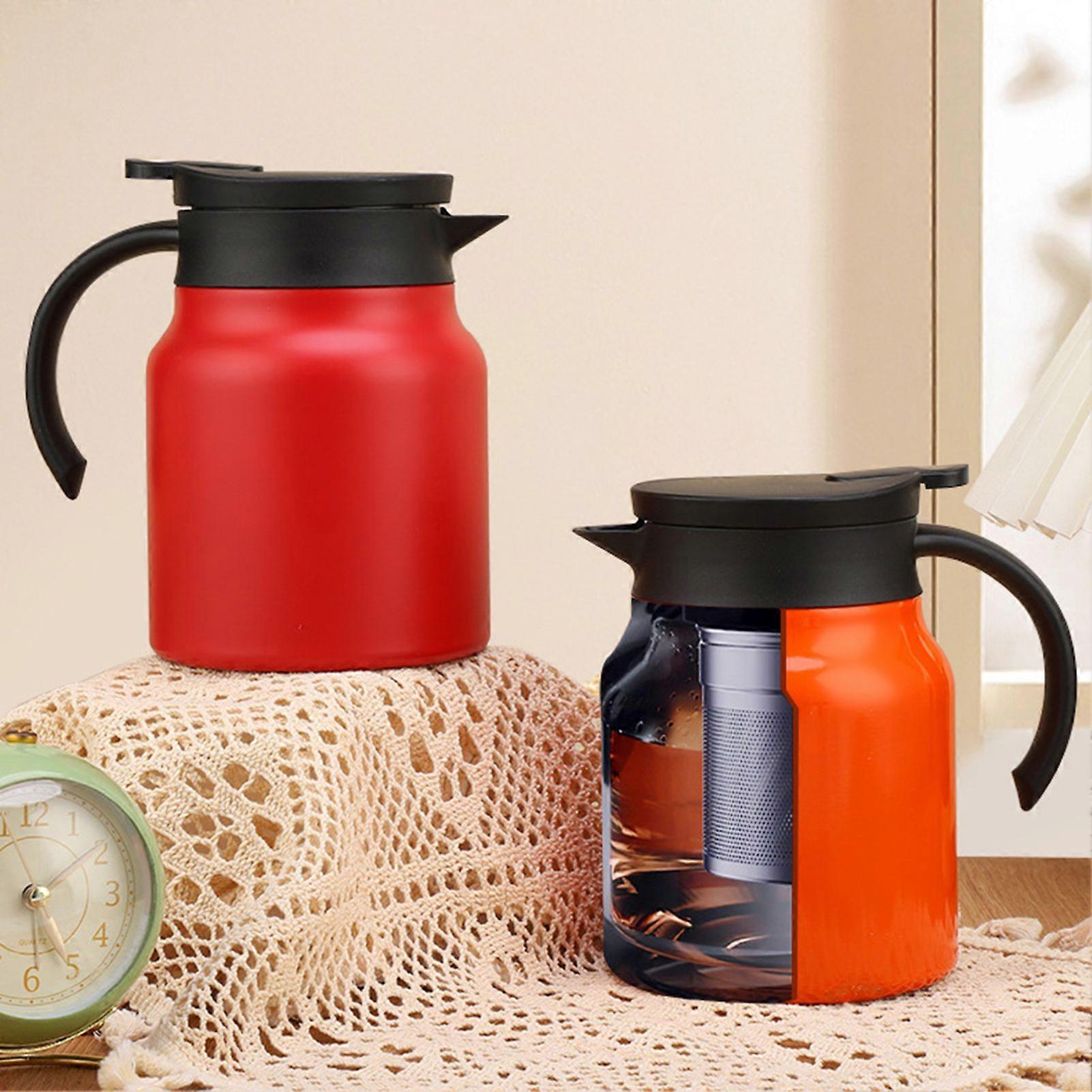 Tea Thermal Pot 1000ml Stainless Steel Insulated Teapot with Infuser Lid Detachable Filter V ...