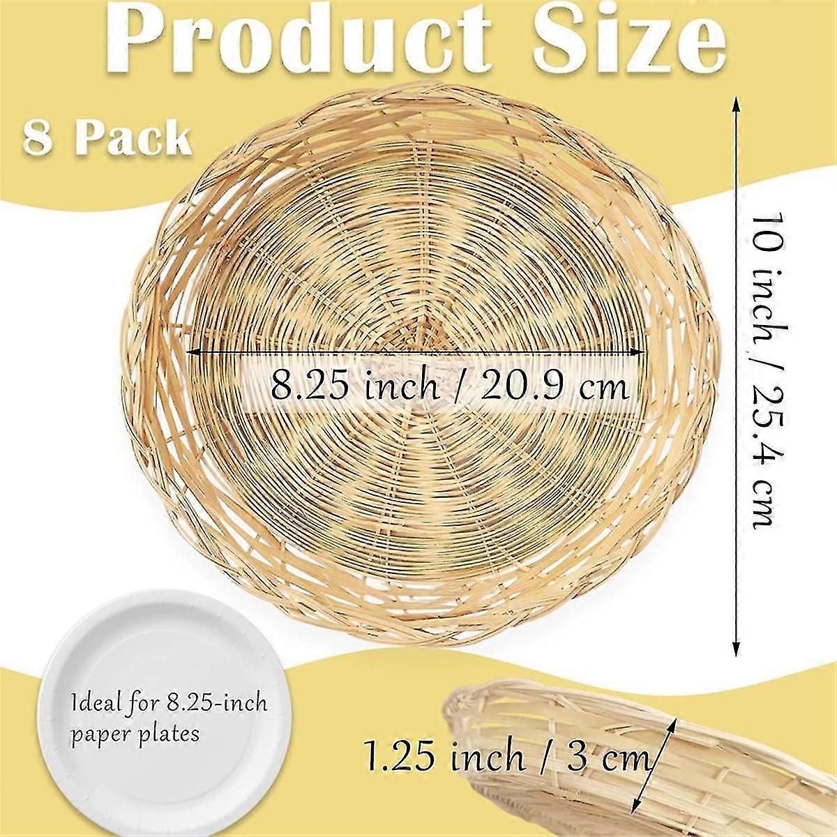 8 Pack Bamboo Paper Plate Holders, 10 Inches Reusable for Dinner Plates ...