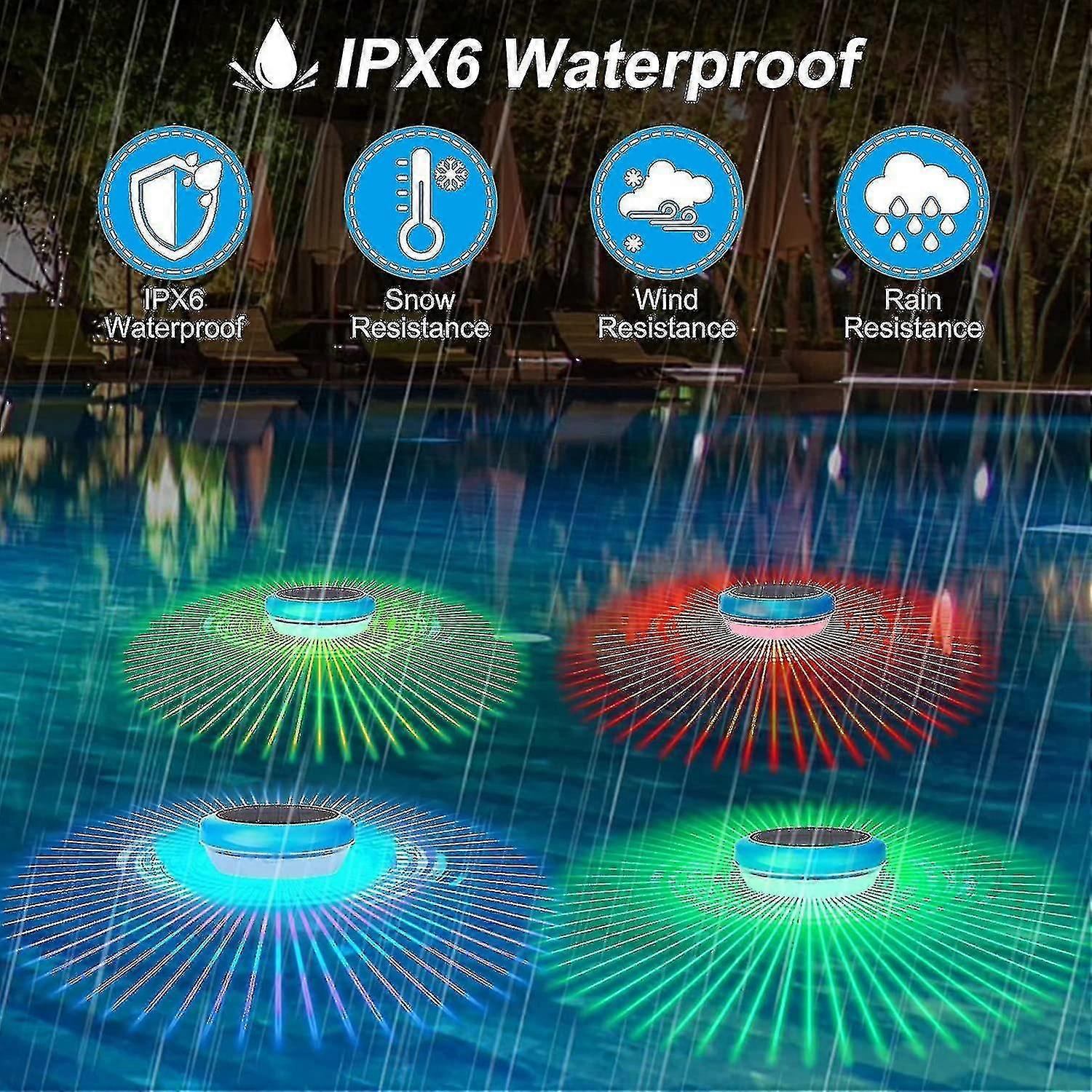Floating Pool Lights,solar Pool Lights With Rgb Color Changing,ipx6 ...