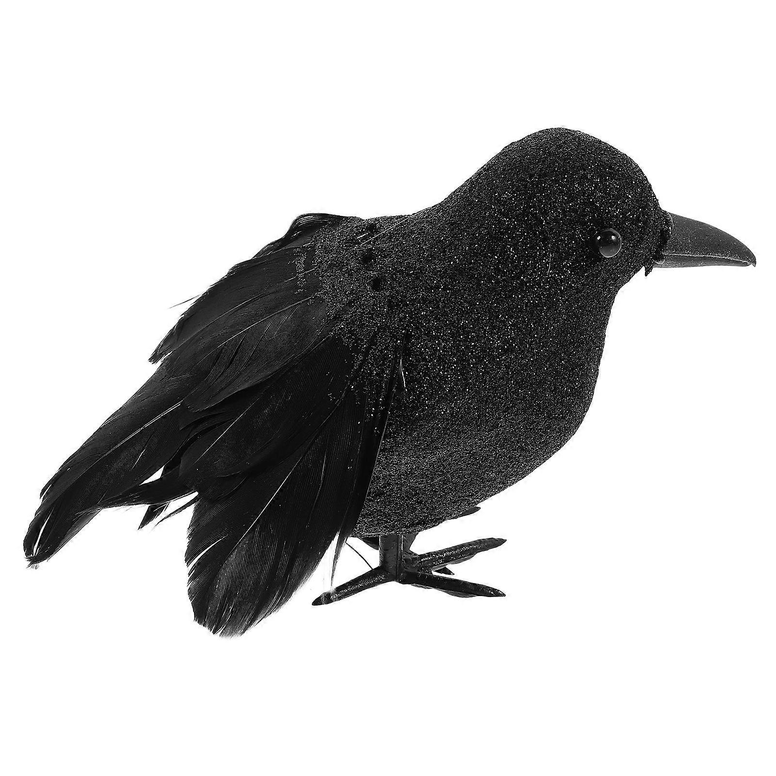 Fake Crow Figurine For Garden Decoration 6Pcs Realistic Shape Black ...