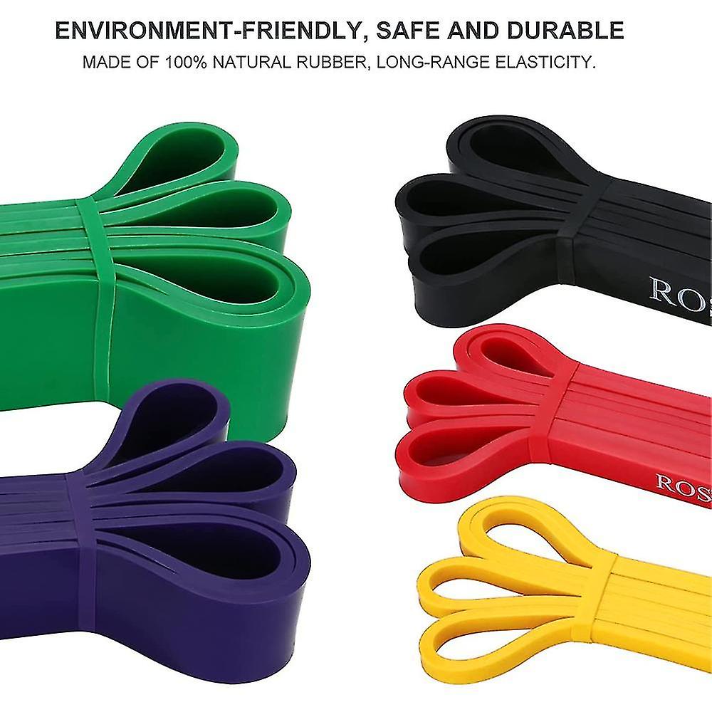 Set Of 5 Pull Up Resistance Bands Assist Exercise Workout Band Set For ...