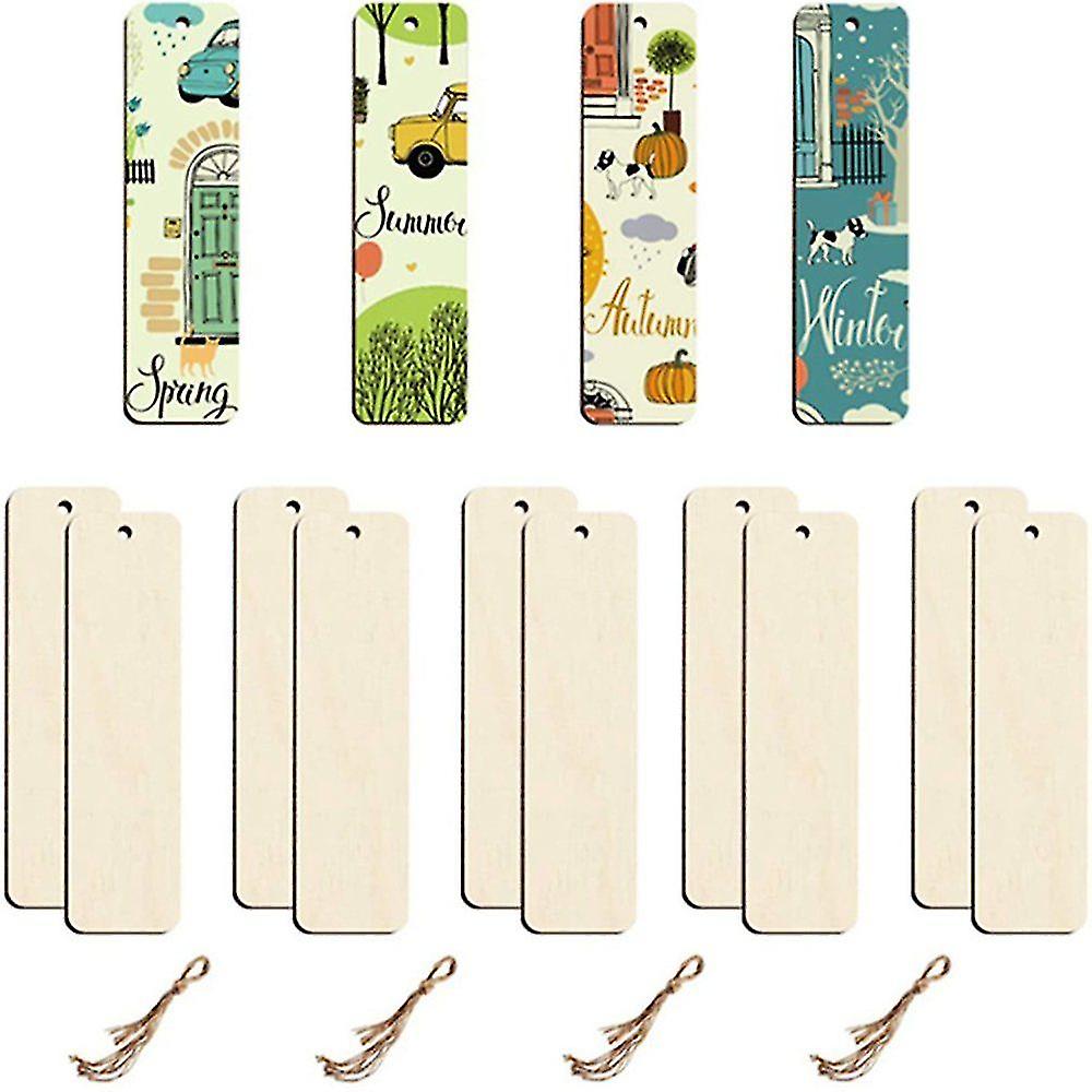 36 Pcs Wooden Blank Bookmark Set, Diy Bookmark Craft Gifts Tag, 12x3 ...