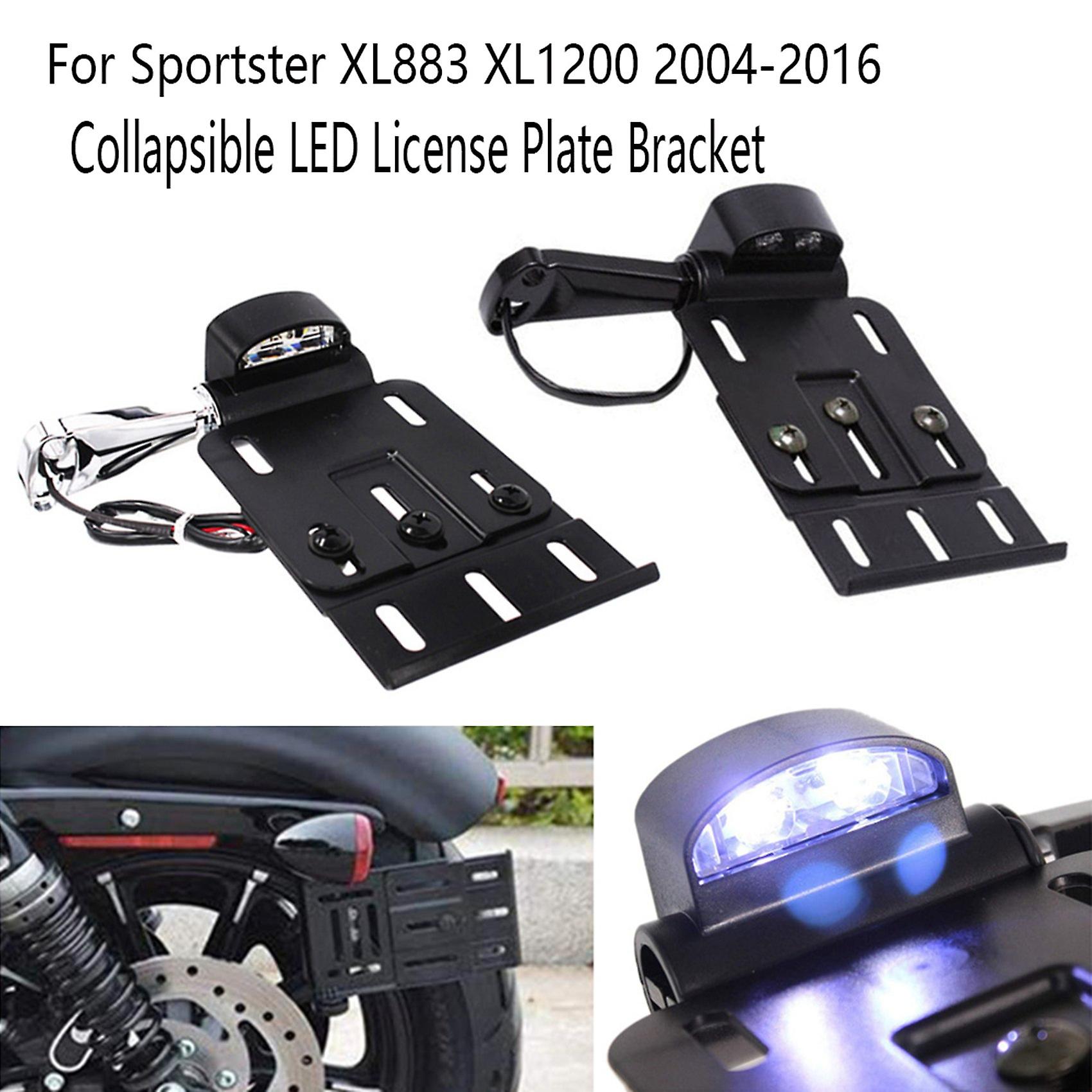 Motorcycle License Plate Light Collapsible LED License Plate Bracket ...
