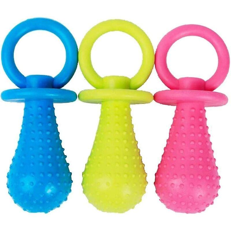 Rubber Milk Bottle Dog Shaped Pacifier Squeaky Pet Toy Chew Teething ...