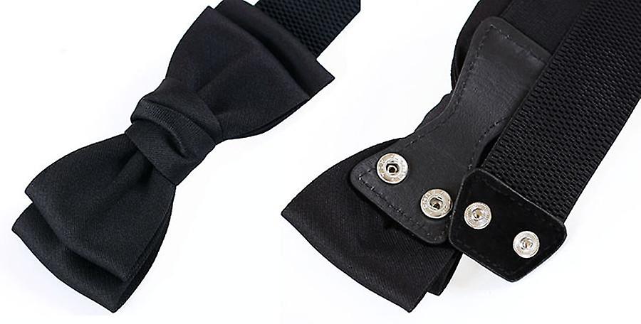 Women Skinny Belt Elastic Stretch bow Cinch Waistband with Buckle for ...
