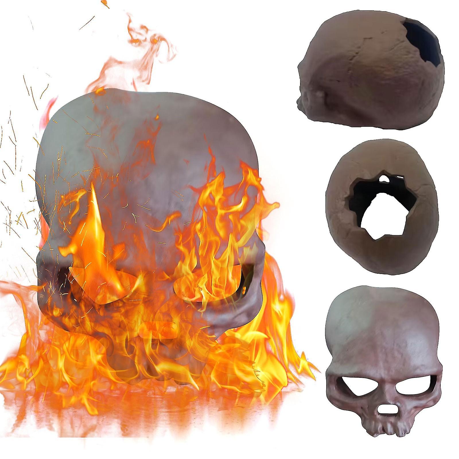 Reusable Halloween Firepit Skull Fire Logs,human Skull Ceramic ...