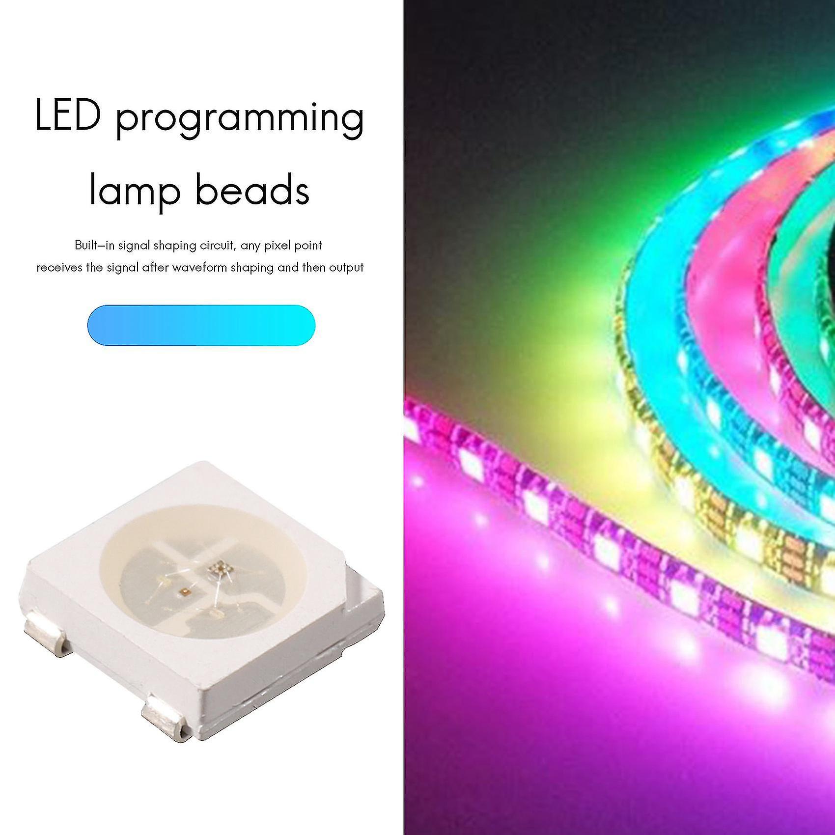 100pcs Ws2812b Rgb Led Chip 5050smd White Pcb Ws2812 Individually ...