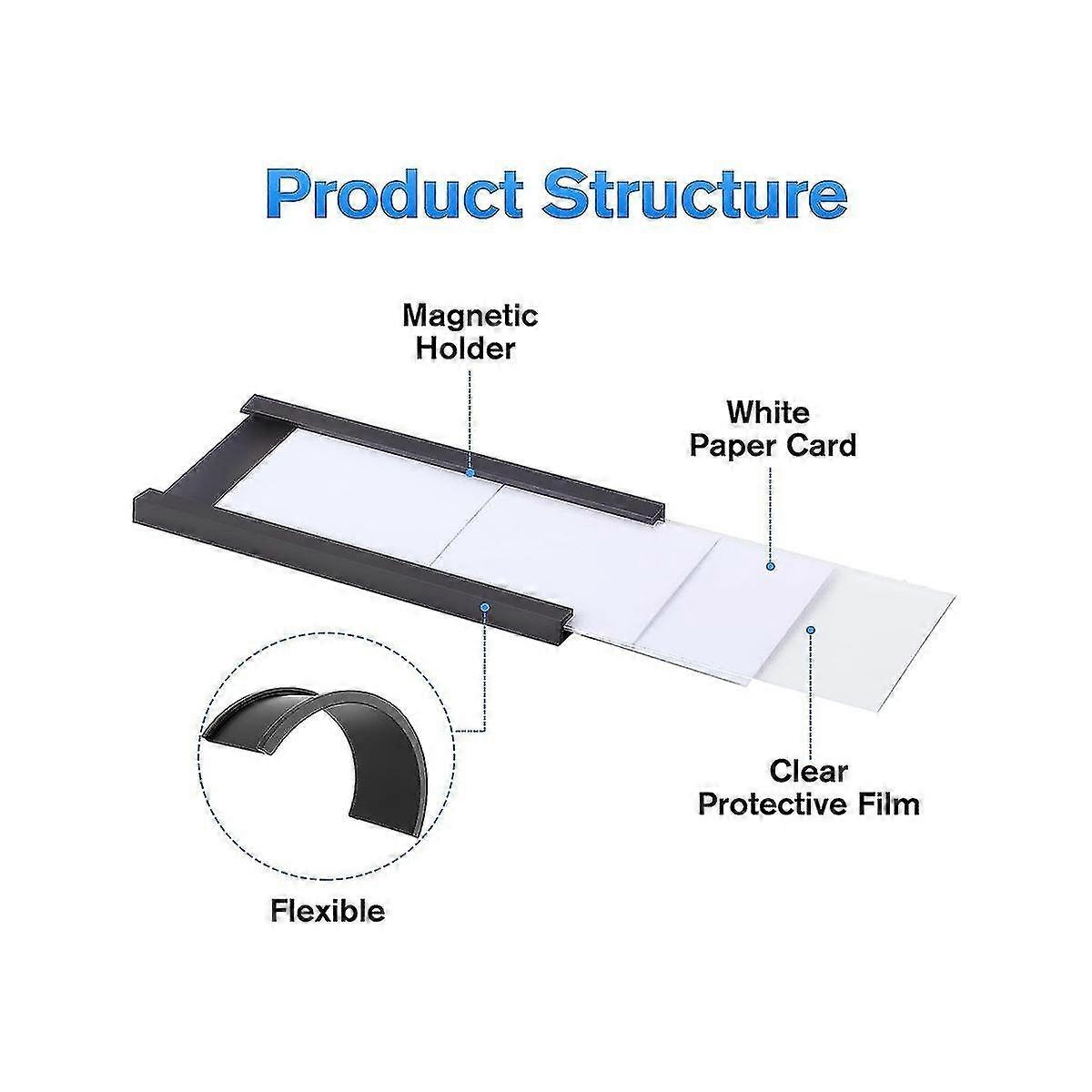 100 Pack Magnetic Label Holder C Channel Magnetic Labels, Magnetic Data ...