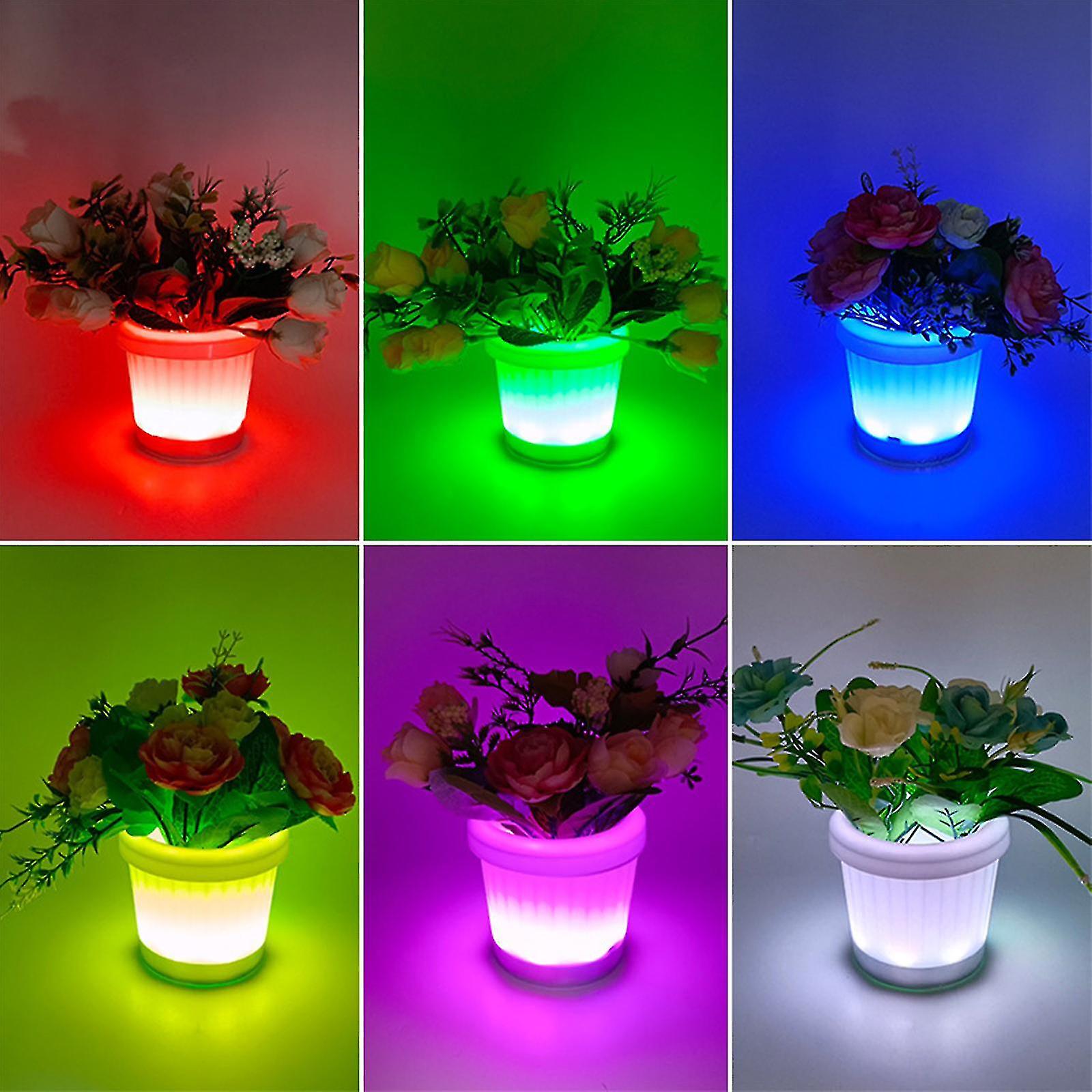 Home Decor Led Plant Pot, Modern Led Flower Pot, Led Lighted Planter ...