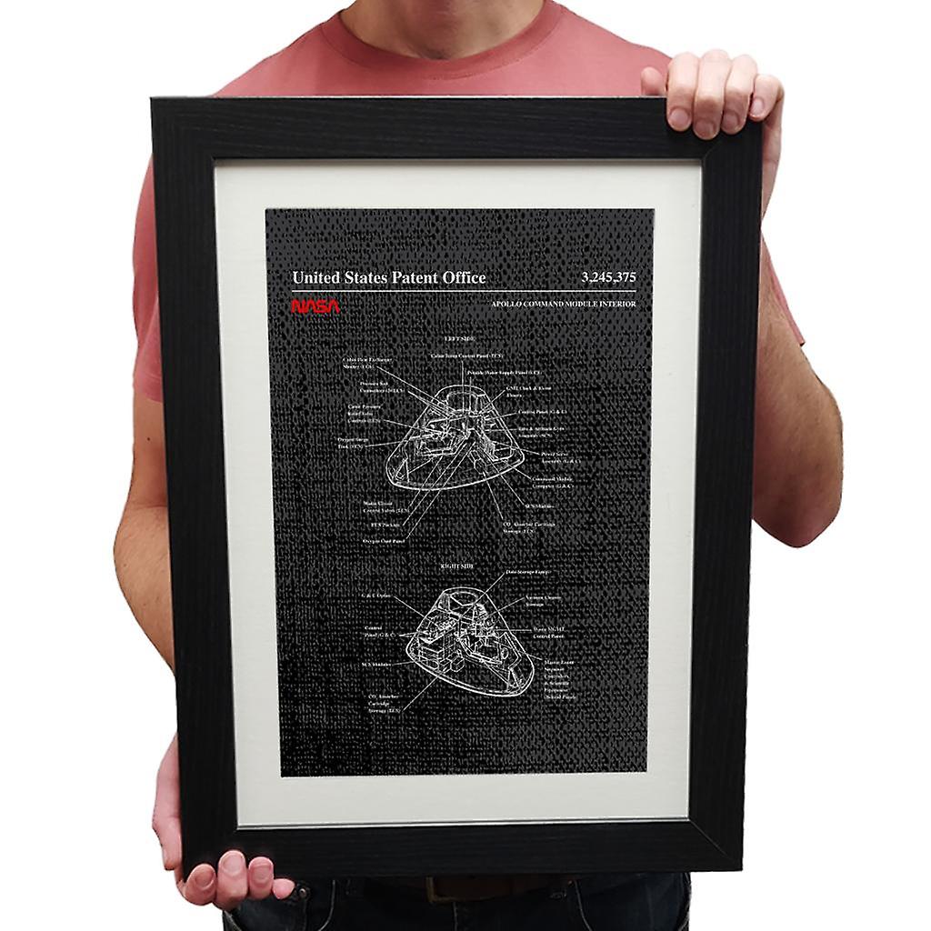 Nasa Apollo Command Module Interior Blueprint Framed Print Fruugo Uk