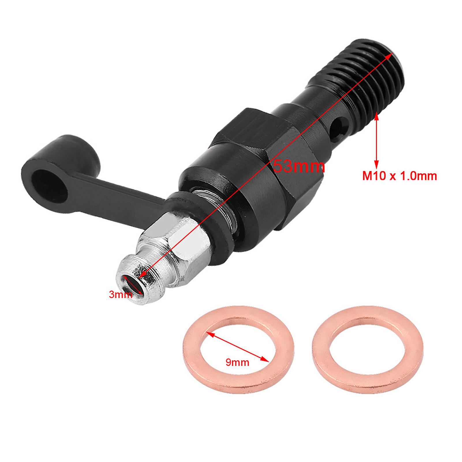 M10x1.0mm Motorcycle Brake Master Caliper Bleed Screw Nipple Banjo Bolt ...