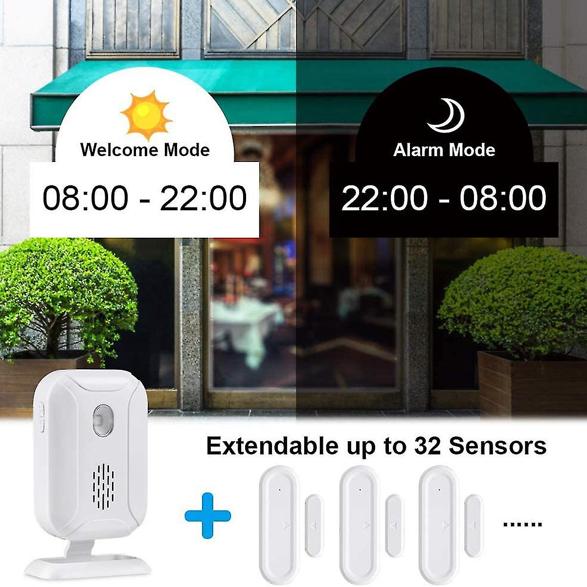 Wireless Door Open Sensor Chime 280m Range Door Alarm Window & Door ...