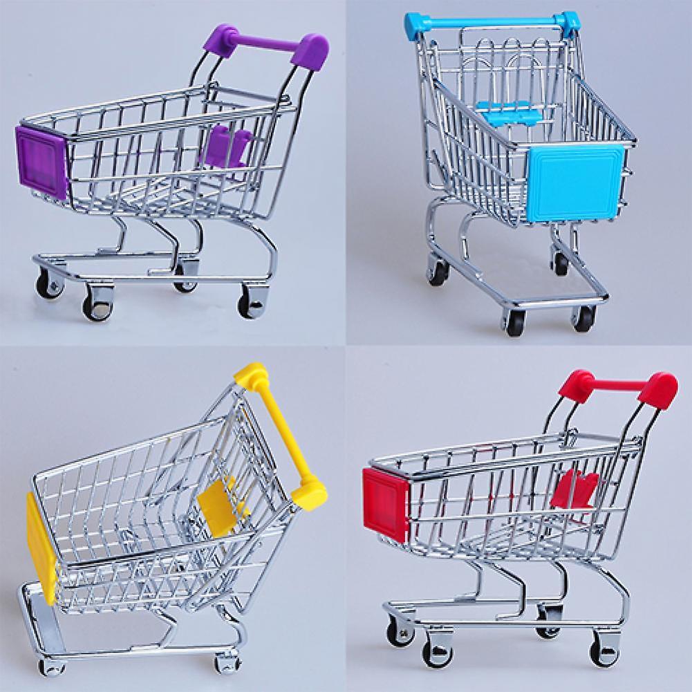 Supermarket Hand Trolley Mini Shopping Cart Model Storage Desktop ...