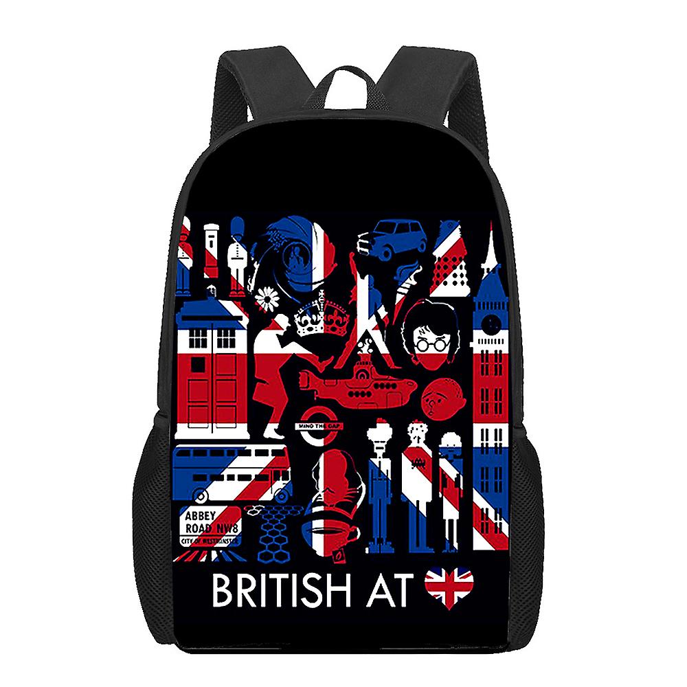 Cartoon England I Love London 3d Print School Bag Set For Teenager ...