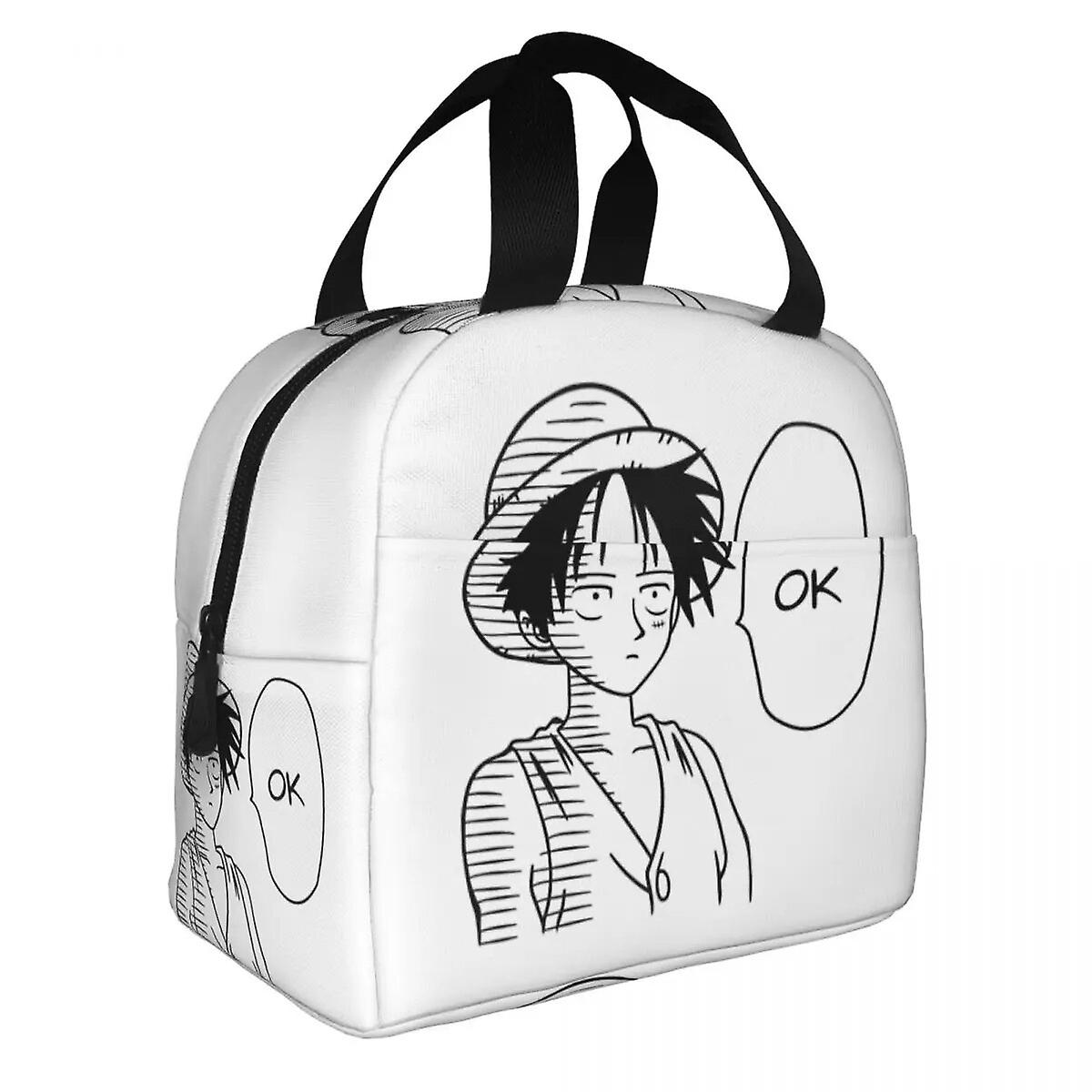 Custom Anime One Pieces Luffy Lunch Bag Warm Cooler Insulated Lunch Box ...