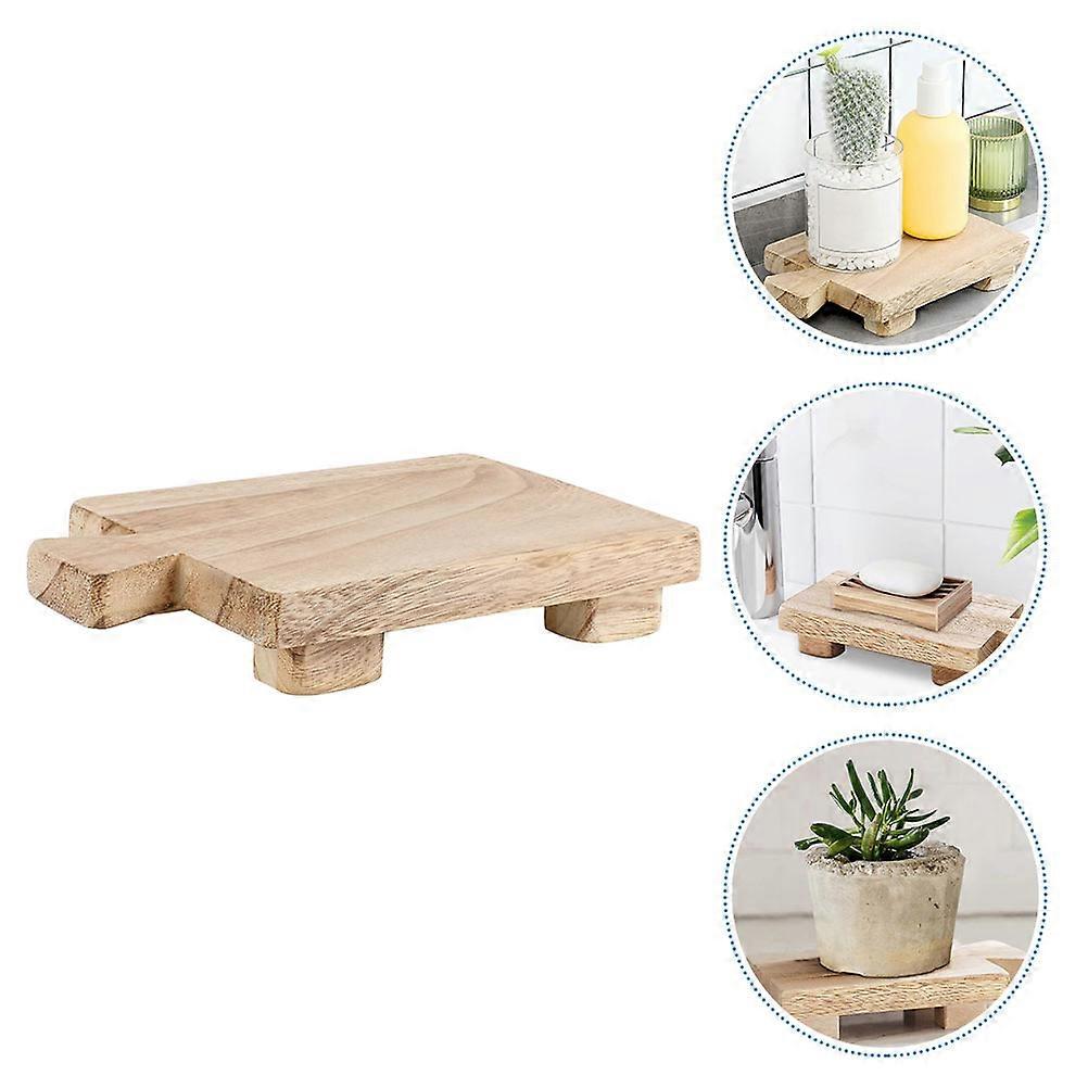 Wood Pedestal Stand Creative Bathroom Soap Container Soap Tray Storage ...