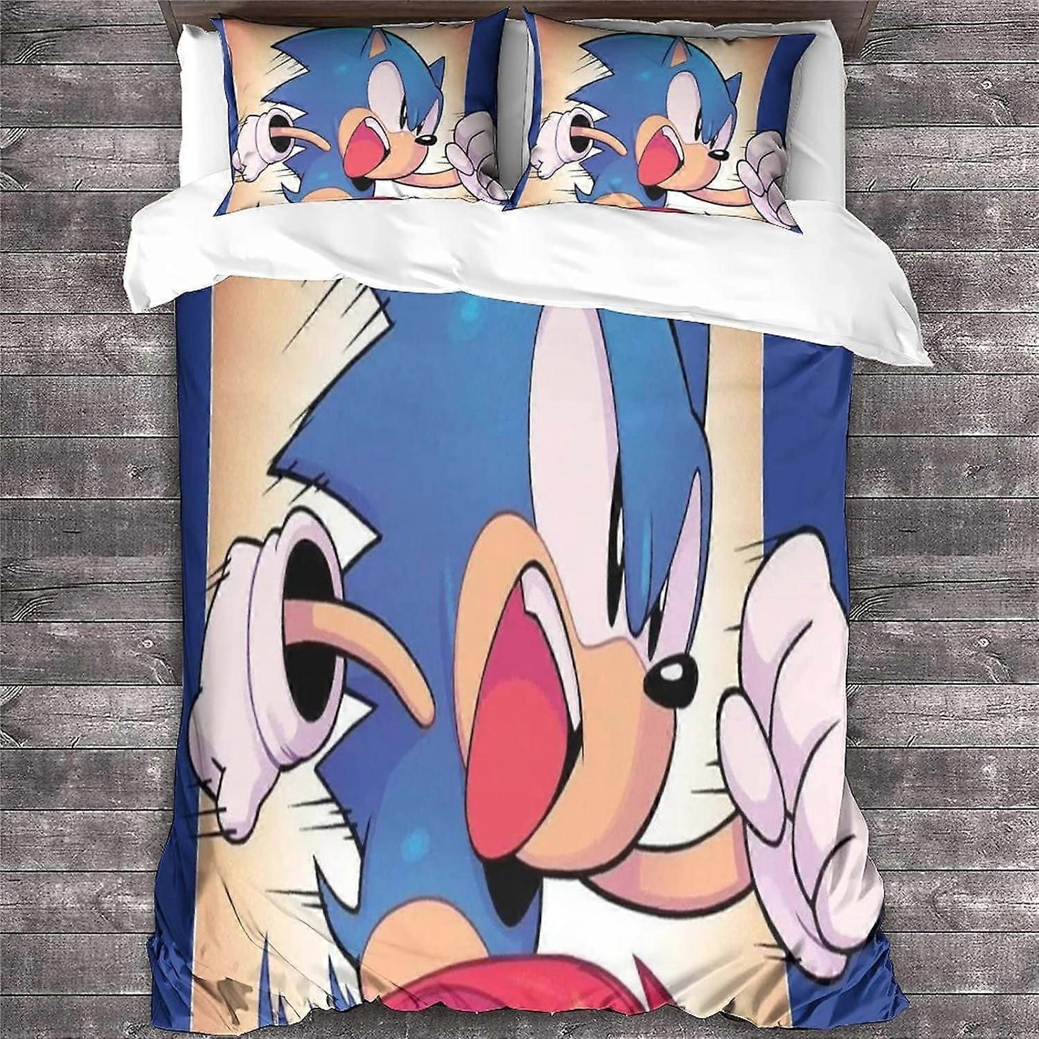 Sonic Bedding Set, Printed Duvet Cover Hidden Zipper Duvet Covers with ...