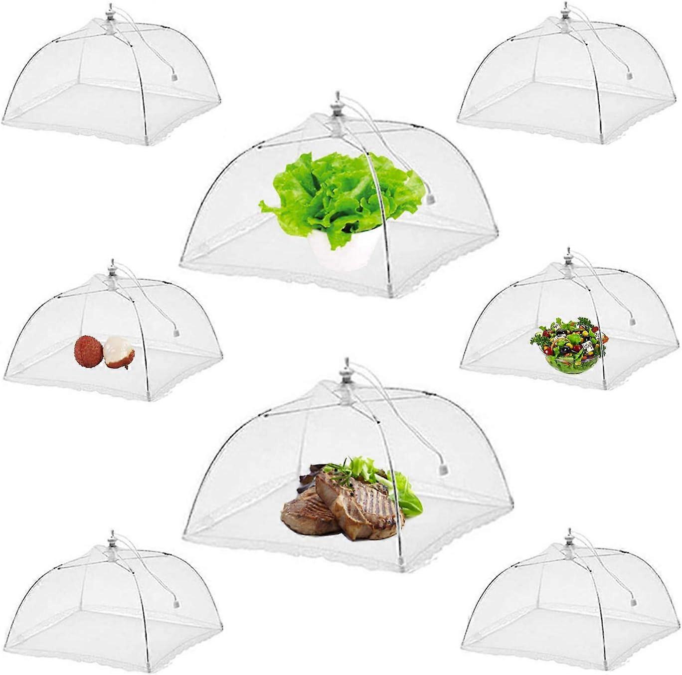 2025 New 8pcs Folding Food Cover Mesh Screen Umbrella for Keeping ...