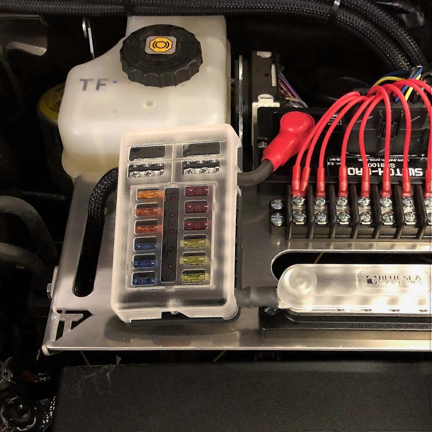Fuse Box, 12-Way Blade Fuse Block with LED Indicator, 12 Circuits Fuse ...